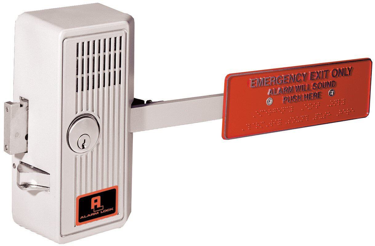 Alarm Lock 25028 Alarmed Paddle Panic Lock Aluminum Finish